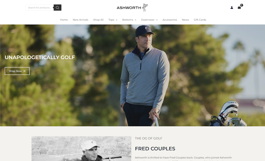 Ashworth Golf UK - Greystoke Web Design, Penrith, Cumbria
